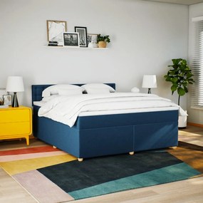 Box spring postel s matrací modrá 180x200 cm textil 3289079