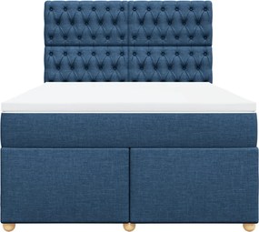 Box spring postel s matrací modrá 160x200 cm textil 3291344