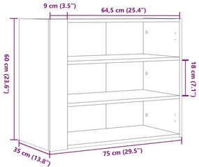 Nástěnná skříňka betonově šedá 75 x 35 x 60 cm kompozitní dřevo