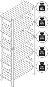 Tchibo - Venkovní regál s individuálně nastavitelnými policemi - barva: hnědá