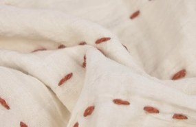 Béžová mušelínová bavlněná deka Kave Home Avidal 70 x 70 cm