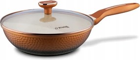 Wok na indukci Hluboká pánev s víkem Copper 28 cm