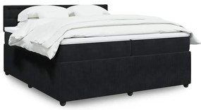 Box spring postel s matrací černá 200x200 cm samet 3287844
