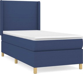 Box spring postel s matrací modrá 80x200 cm textil 3131791
