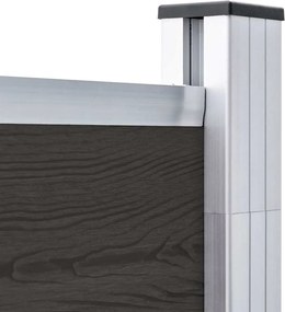 Plotový dílec WPC 180 x 186 cm černý 148972