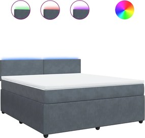 Box spring postel s matrací tmavě šedá 180x200 cm samet 3290101