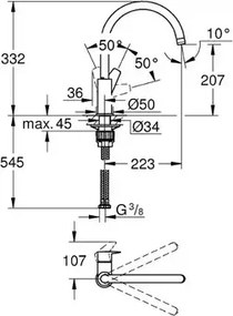Grohe BauEdge - Dřezová baterie chrom