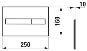 Laufen LIS Ovládací tlačítko DualFlush, chrom mat H8956610070001