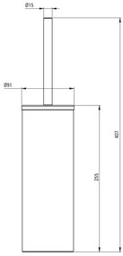 Deante Round příslušenství, volně stojící wc kartáč, černá, ADR_N712