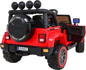 Ramiz Dětské terénní auto Full Time 4WD červené na dálkové ovládání + pohon 4x4 + LED audio + úložný prostor