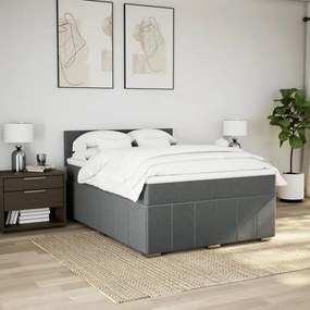Box spring postel s matrací tmavě šedý 140 x 190 cm textil 3289364