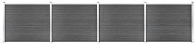 Zahradní plot WPC 699 x 146 cm černý 3070461