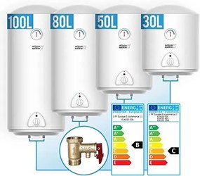 Aquamarin 74793 Elektrický zásobník na horkou vodu 80 l, bílý