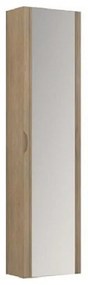 Stella Vysoká skříňka se zrcadlem, 140 × 35 × 20 cm, MDF, dub