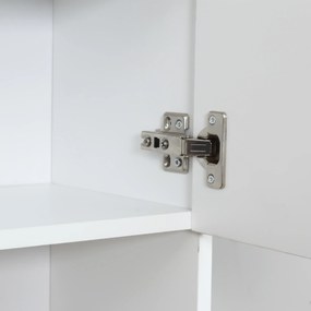 HOMCOM Kuchyňský Skříňový Kabinet s Dveřmi, Zásuvkou a Nastavitelnými Poličkami, Proti Převrhnutí, 80x40x180 cm, Bílý