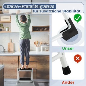 Costway Skládací schůdek se 2 schůdky, skládací schůdkový žebřík, šířka 20 cm