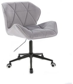 LuxuryForm DESIGN Otočná židle MILANO VELUR na černé podstavě s kolečky - světle šedá