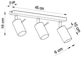 Sollux Stropní/nástěnné svítidlo RING 3 ø 8 cm Barva: Černá