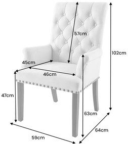 Designová židle s područkami Queen II béžová