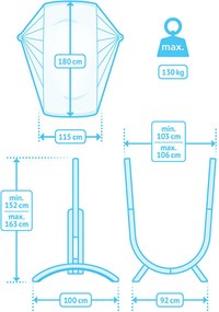 Marimex | Houpací sedačka se stojanem La Siesta Udine Organic, latte | 11640604