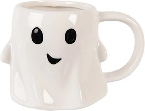 Bílý keramický hrneček Ghost - 14*9*10 cm / 350 ml