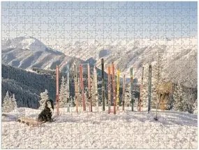 Galison Oboustranné puzzle Zimní prázdniny / 500 dílků / od 8 let