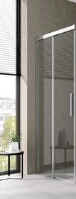 Kermi NICA - Sprchové dveře C2L, 123x200 cm, levé, lesklá stříbrná/čiré sklo NIC2L12320VPK