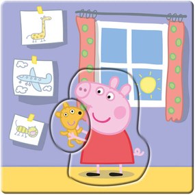 DINO Baby puzzle 12 dílků Peppa Pig Rodina 18x18cm skládačka 3v1 velké dílky dn325135