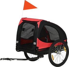 PawHut přívěs pro psy, skládací přívěs na kolo pro psy, kočárek pro psy s odrazkami, rychloupínací, přívěs na kolo pro psy, voděodolný, tkanina Oxfor…