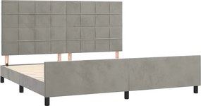 Rám postele bez matrace světle šedý 200 x 200 cm samet 3125775