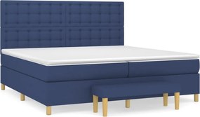 Box spring postel s matrací modrá 200x200 cm textil 3137507
