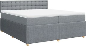 Box spring postel s matrací světle šedá 200 x 200 cm textil 3289877