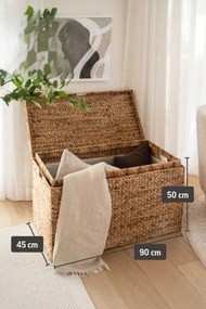 Truhla na prádlo BIG, vodní hyacint, šířka 90 cm natur