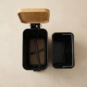 Úzký koupelnový koš černý VEDA, 5 l