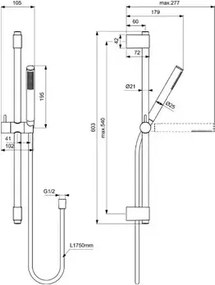 Ideal Standard Idealrain - Set sprchové hlavice | tyče a hadice | chro