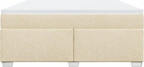 Box spring postel s matrací krémová 180x200 cm textil 3285156