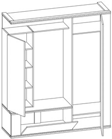 Předsíňová stěna MARK 150 dub sonoma/wenge tmavý