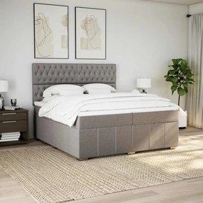 Box spring postel s matrací taupe 200x200 cm textil 3294086