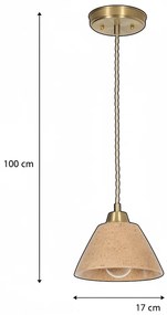 Keramický lustr nad stůl MILA Sandstone/barva pískovce/mosaz