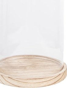 Dřevěný podnos se skleněným krytem - Ø 18*28 cm