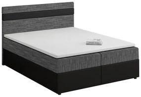 Manželská postel Boxspring 160x200 cm Mimosa (s roštem a matrací) (černá + tmavě šedá). 1007806