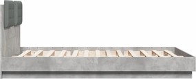 Rám postele s čelem a LED osvětlením betonově šedý 150x200 cm 3210006