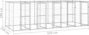 Venkovní psí kotec pozinkovaná ocel 12,1 m² 3082285