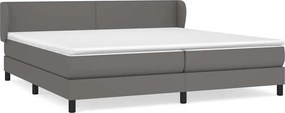 Box spring postel s matrací šedá 200x200 cm umělá kůže 3127215