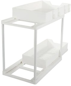 VERK GROUP Výsuvná polička se 2 šuplíky, bílý plast 36 x 40 x 22 cm SEAS