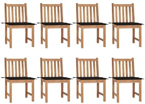 Zahradní židle s poduškami 8 ks masivní teak 3073149
