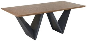 Jídelní stůl v tmavém odstínu dřeva a černé barvě SINTRA Beliani