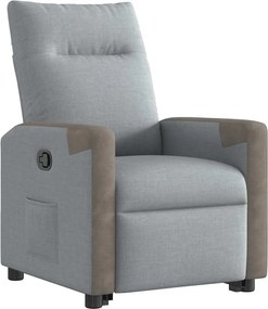 Zvedací polohovací křeslo světle šedé textil 3324090