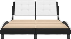 Rám postele bez matrace Zadar černý a bílý 140 x 200 cm umělá kůže 3208189