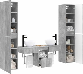 Sada koupelnového nábytku 5 ks Betonově šedá 33 x 34,5 x 160 cm 3406006